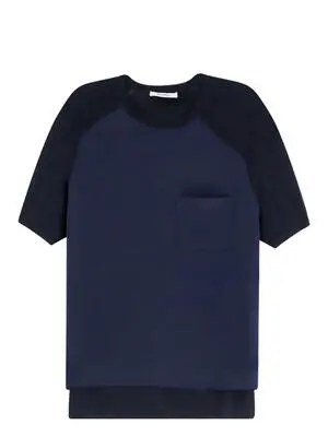 Max Mara Silk And Cashmere T-shirt With Pocket - Multicolor