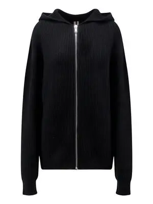 Rick Owens Virgin Wool Zip-up Hoodie - Black