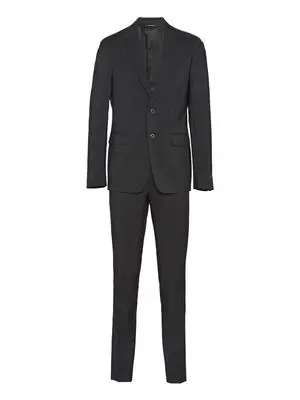 Prada Single-breasted Wool And Mohair Suit - Black