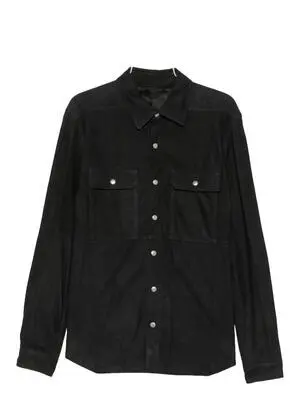 Rick Owens Long Sleeve Leather Jacket - Black
