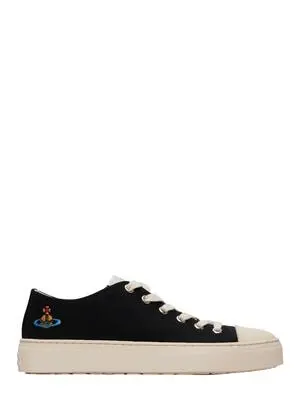VIVIENNE WESTWOOD Low-top Lace-up Sneakers With Embroidered Logo - Nude