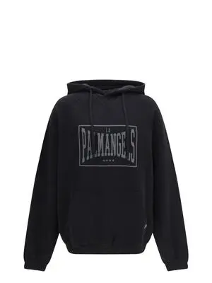 Palm Angels Long-sleeved Hooded Sweatshirt With Box Logo - Black