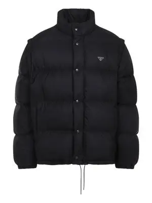 Prada Quilted Stand Collar Down Jacket - Black