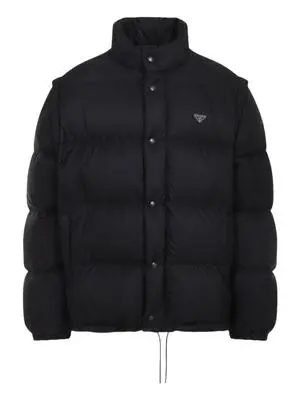 Prada Quilted Stand Collar Down Jacket - Black