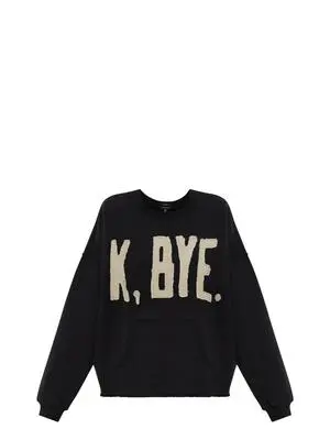 R13 Long-sleeve Sweatshirt With Drop Shoulder - Black