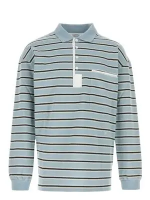 Bottega Veneta Striped Oversized Polo Shirt - Gray
