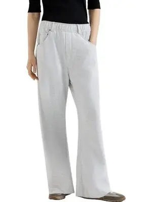 Brunello Cucinelli Smooth Cotton French Terry Trousers - Silver