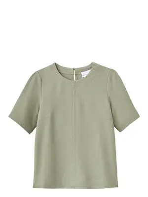 CARTOLINA Chloe Pebbled Crepe Top - Moss
