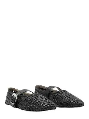 ALLSAINTS Sabine Woven Leather Mary Jane Flat - Black