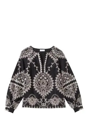 CARTOLINA Ynez Embroidered Blouse - Noir