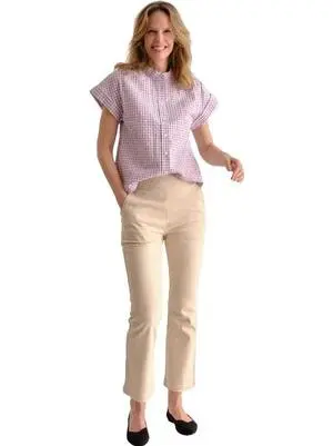 CARTOLINA Margo Gingham Seersucker Button-down Shirt - Wisteria