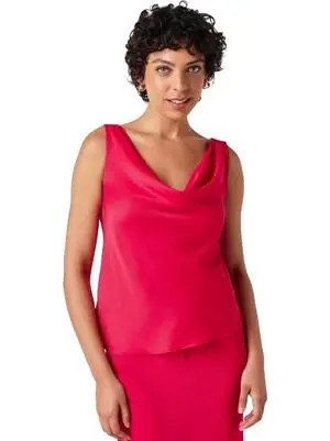 GHOST LONDON Ghost London Nyla Cowl Neck Satin Top Red