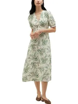 HOBBS LONDON Floral Print Midi Dress - Ivory Multi