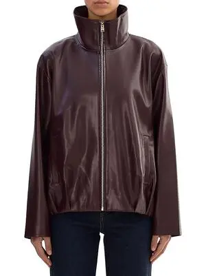LAMARQUE Denita Faux Leather Bomber Jacket - Vamp