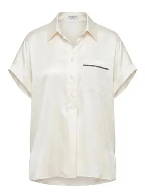 Brunello Cucinelli Silk Short Sleeve Shirt - Multicolor