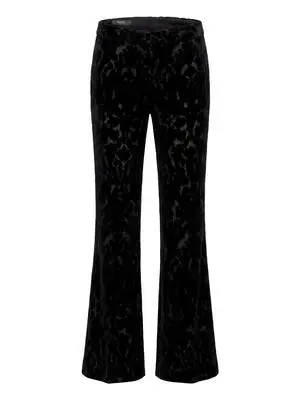 Gucci Black Velvet Patterned Pants - Multicolor