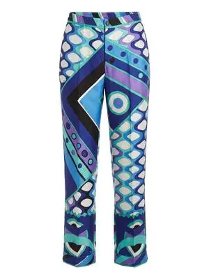 Emilio Pucci Silk Printed Pants - Multicolor