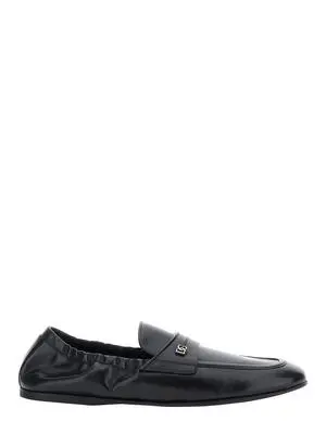 Dolce & Gabbana DOLCE & GABBANA Leather Loafers With DG Plate Black