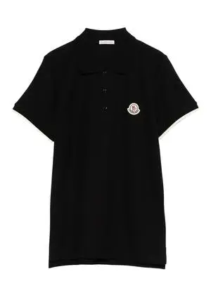 Moncler Short-sleeve T-shirt With Striped Cuffs And Logo Patch - Nero