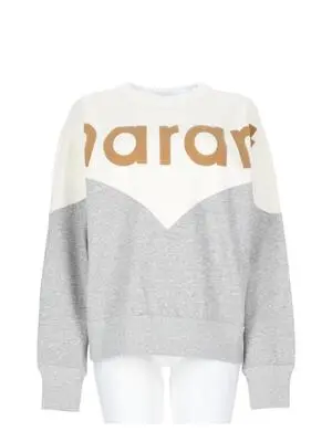 MARANT ETOILE Houston" Graphic Cotton-blend Sweatshirt - Grey