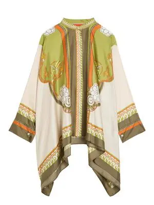 La DoubleJ Printed Asymmetric Silk Shirt - Multicoloured