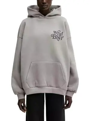 WRSTBHVR Logo-print Hooded Sweatshirt - Grey