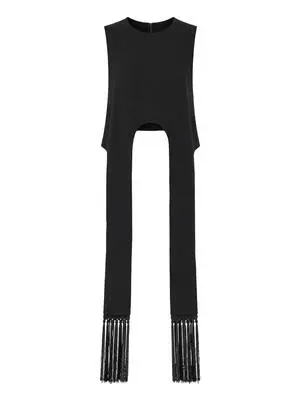 Alexis Rennes Fringe-trim Top - Black