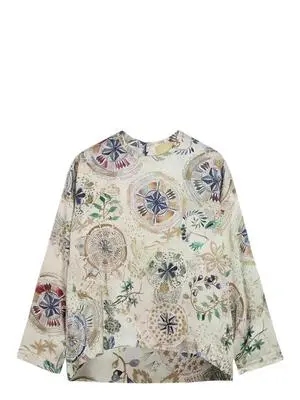 Momoni Stillan Printed Long-sleeve Blouse - Neutrals