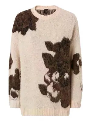 Pinko PINKO Floral Intarsia Knitted Sweater Neutrals