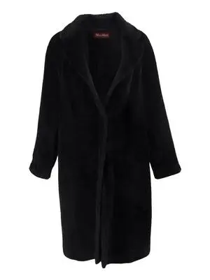 Max Mara Single-breasted Teddy Coat - Black