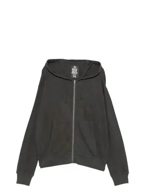 StÜssy Waffle-knit Zip-up Thermal Hoodie - Black