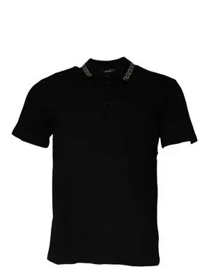 Versace Greca-trim Polo Shirt - Black