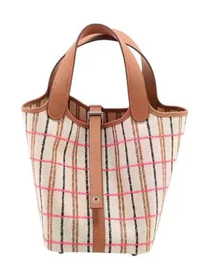 Hermès Toile H And Swift Picotin Lock 18 Handbag - Neutrals