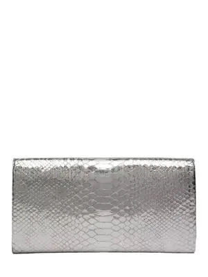 TOM FORD Python-effect Push-lock Clutch Bag - Silver
