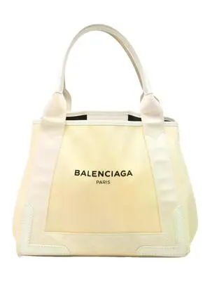 Celine Canvas Tote Bag With Calf Leather Trim - Neutrals