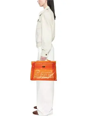 Hermès 20th Century Vinyl Souvenir De L'exposition Kelly Handbag - Orange
