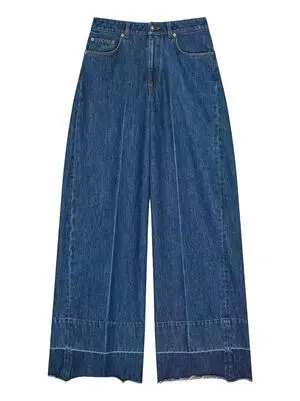 Givenchy Chevron-stitch Wide-leg Jeans - Blue