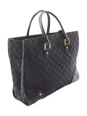 Gucci 2000s Gg Canvas Tote Bag - Black