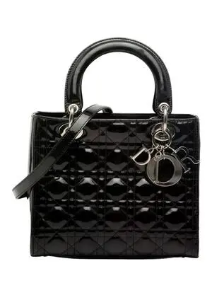 Dior Patent Cannage Lady Satchel - Black