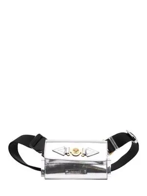 Versace Metallic Calfskin La Medusa Biggie Belt Bag - Silver