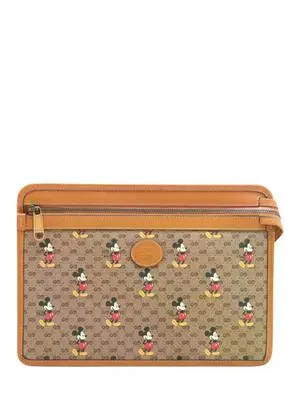 Gucci Micro Gg Supreme Mickey Mouse Clutch Bag - Brown
