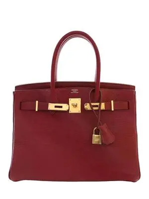 Hermès 30 Cm Togo Leather Birkin Retourne Handbag - Red