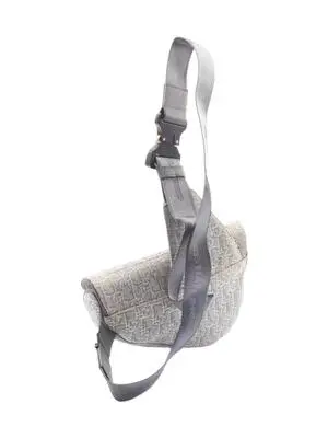 Dior 2000s Saddle Oblique Monogram Crossbody Bag - Grey