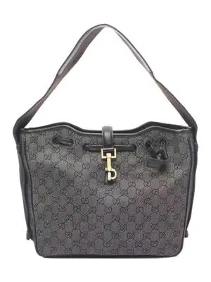 Gucci Gg Supreme Denim Shoulder Bag - Black