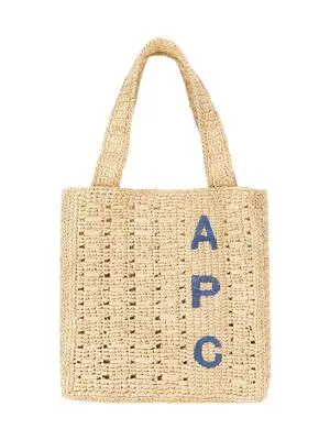 A.p.c. Raffia Shopper Bag With Monogram Detail - Multicolor