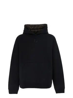 Fendi Cotton Hoodie With Ff Embroidery - Multicolor