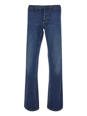 Gucci Blue Denim Jeans With Web Stripe Detail - Multicolor