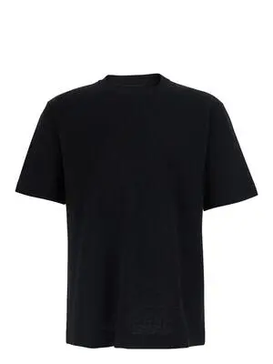 Fendi Black Crew Neck T-shirt With All-over Ff Motif In Cotton For - Multicolor