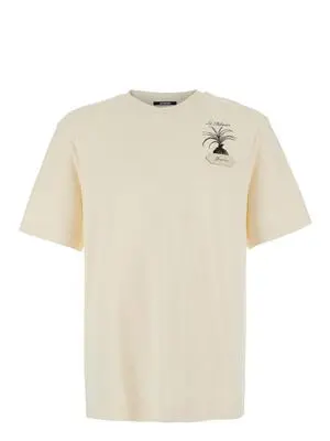 Jacquemus White Le Palmier T-shirt With Logo And Cotton - Multicolor