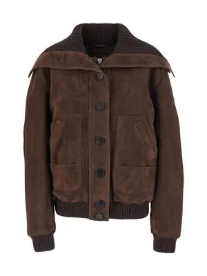 Attico Suede Bomber Jacket - Multicolor